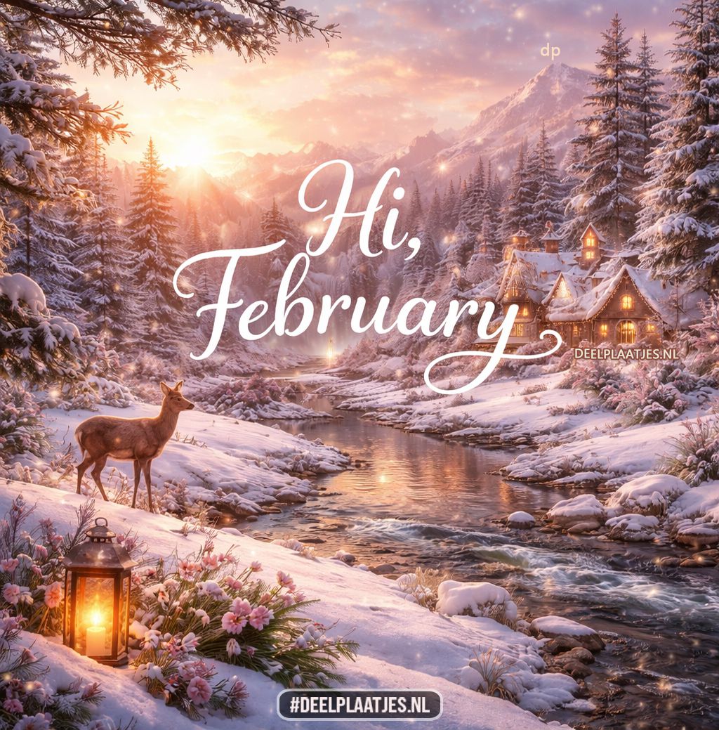Gratis Hallo februari Plaatje | Deel via WhatsApp & Social Media