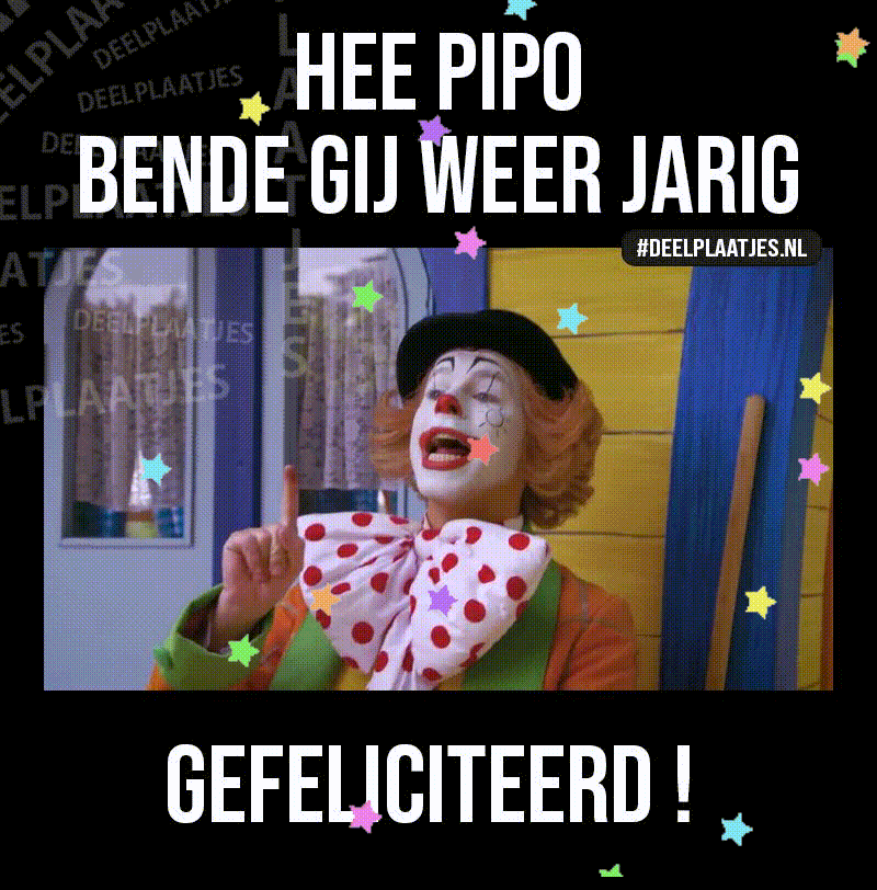 Gifplaatje Hee pipo bende gij weer jarig - plaatjes delen met Whatsapp ...
