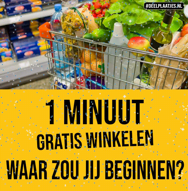 Gifplaatje 1min gratis winkelen - plaatjes delen met WhatsApp of social ...