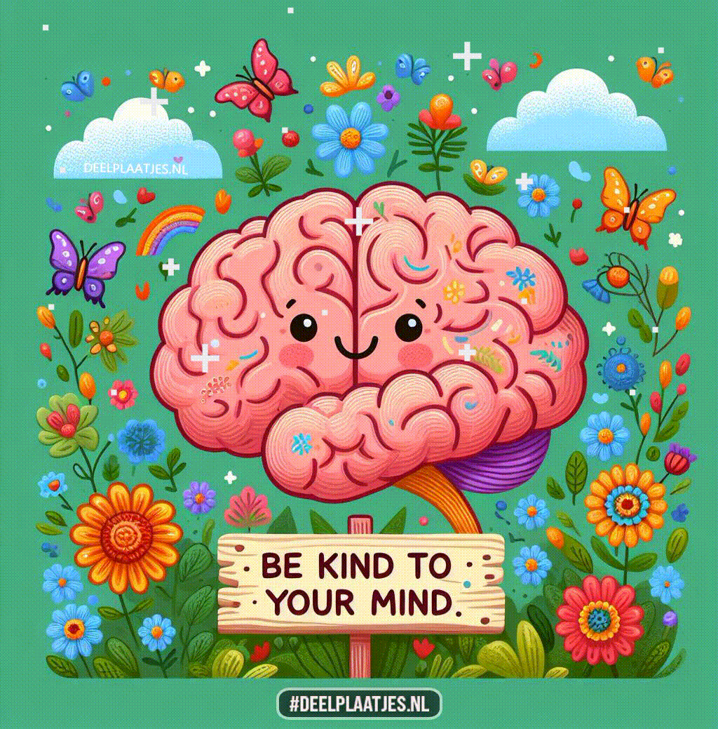 GIF image Be kind to your mind inspiring quote - Share via WhatsApp
