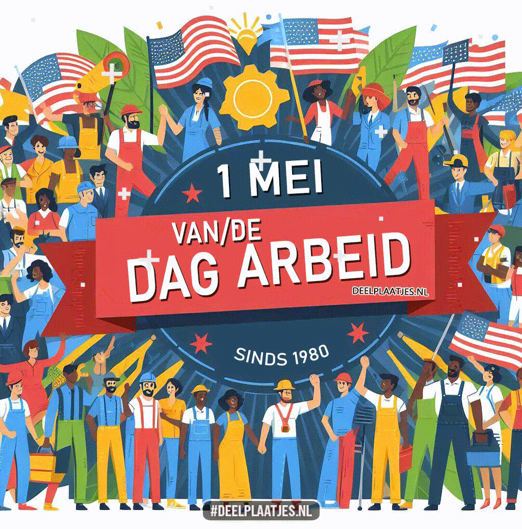 Gifplaatje Dag van de arbeid - plaatjes delen met WhatsApp of social media