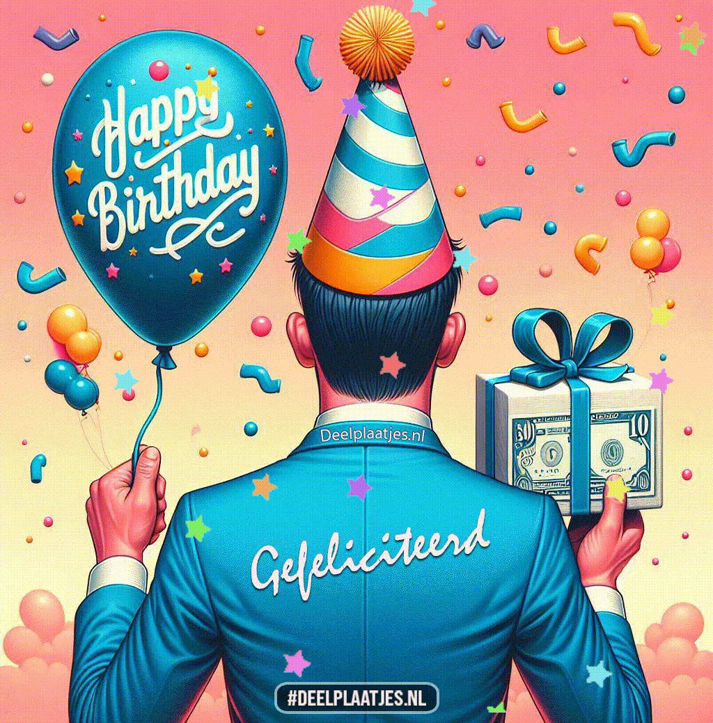 Gratis gifplaatje Gefeliciteerd opslag - plaatjes delen met Whatsapp of ...