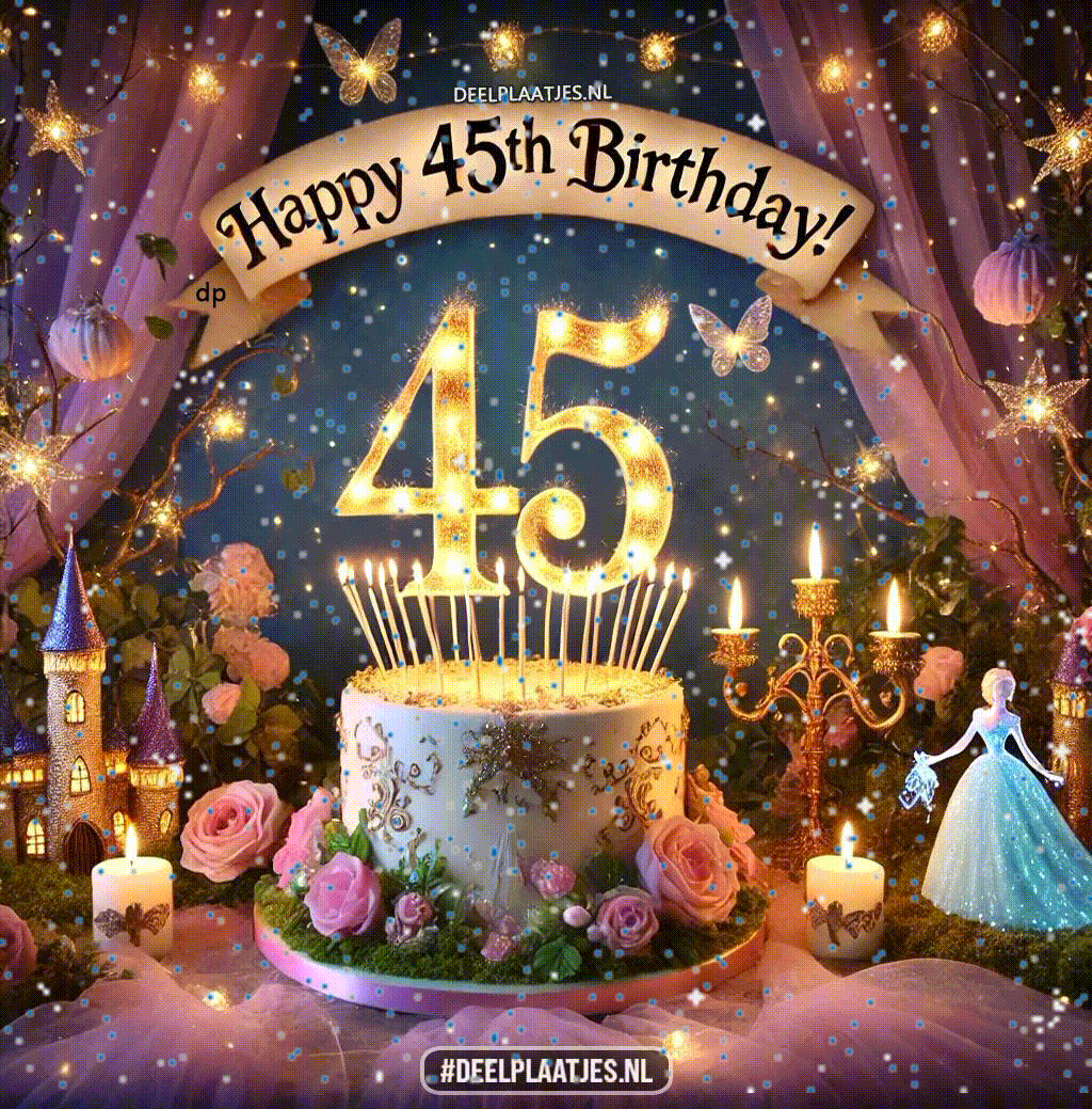 GIF image Happy 45th birthday - share pictures via WhatsApp or social media