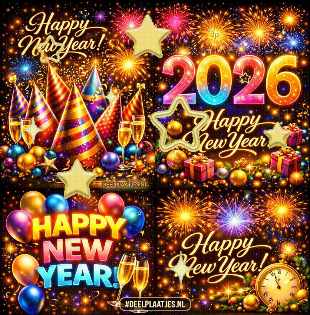 GIF image Happy new year 2026 - share pictures via WhatsApp or social media
