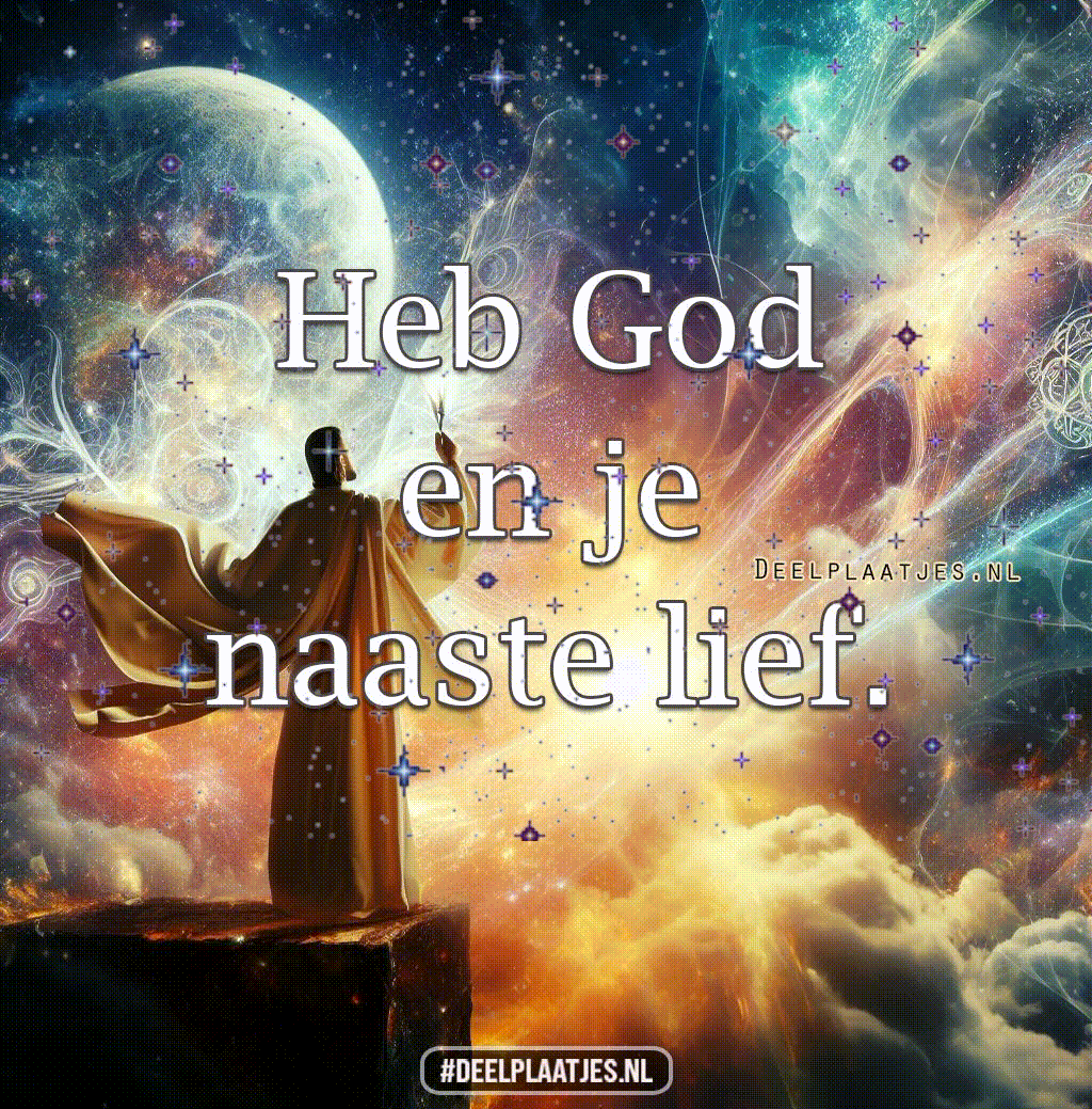 Gifplaatje Heb God en je naaste lief de kern van liefde en goede zorg ...