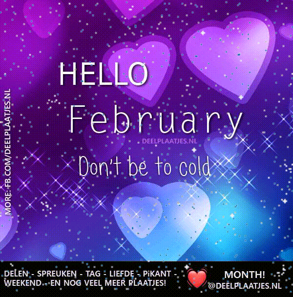 GIF image Hello february - share pictures via WhatsApp or social media