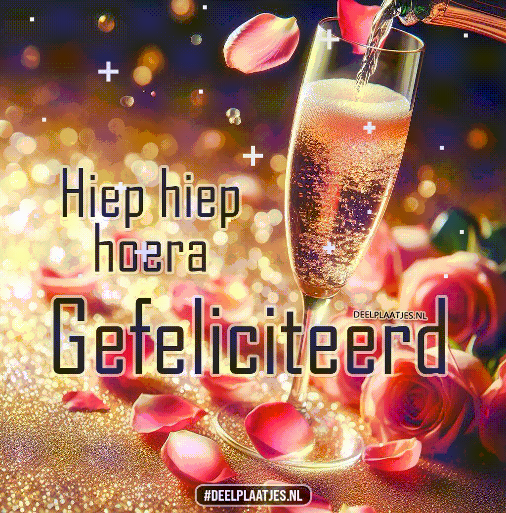 Gifplaatje Hiep hiep hoera 2 - plaatjes delen met WhatsApp of social media