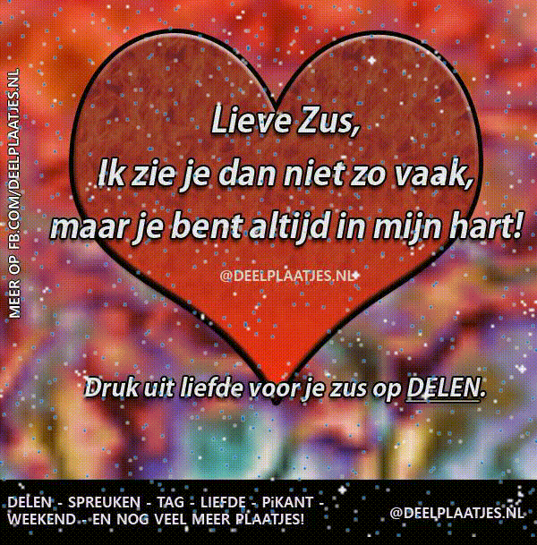 Gifplaatje Lieve zus - plaatjes delen met WhatsApp of social media