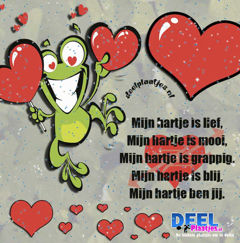 Gifplaatje Mijn hartje is lief mooi grappig blij en speciaal voor jou ...