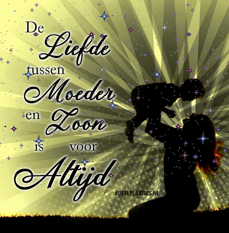 Gifplaatje Moeder en zoon liefde - plaatjes delen met Whatsapp of social media