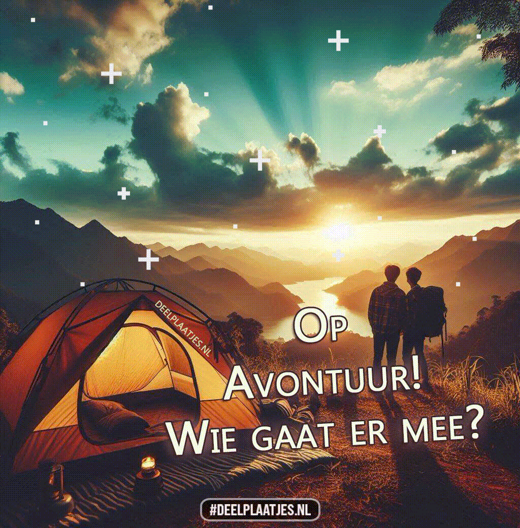 Gifplaatje Op avontuur - plaatjes delen met WhatsApp of social media