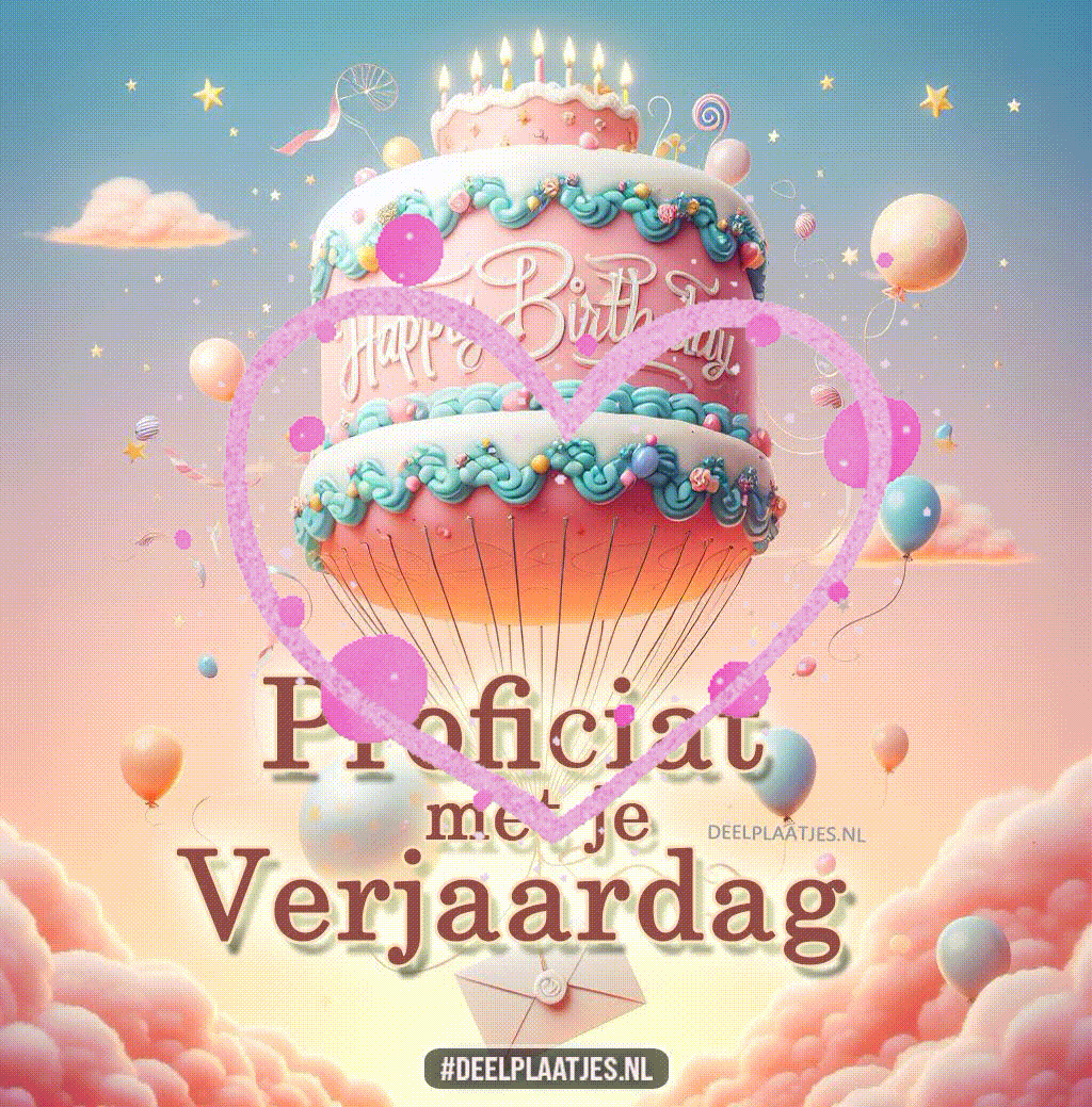 Gifplaatje Proficiat met je verjaardag - plaatjes delen met WhatsApp of ...