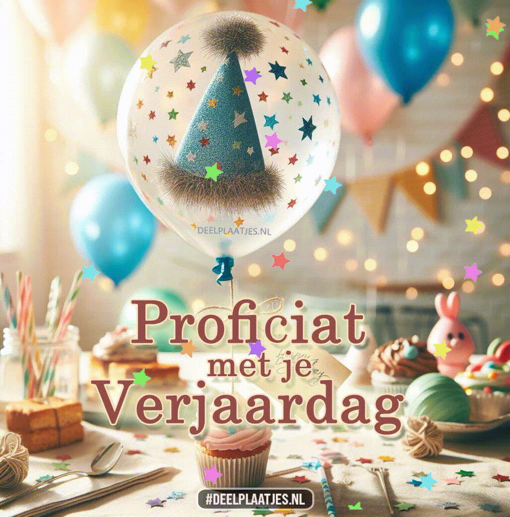 Gifplaatje Proficiat met je verjaardag - plaatjes delen met WhatsApp of ...
