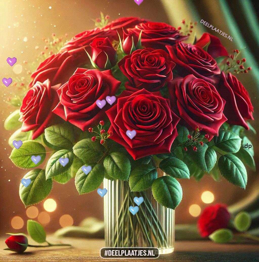Gifplaatje Rode rozen - plaatjes delen met WhatsApp of social media