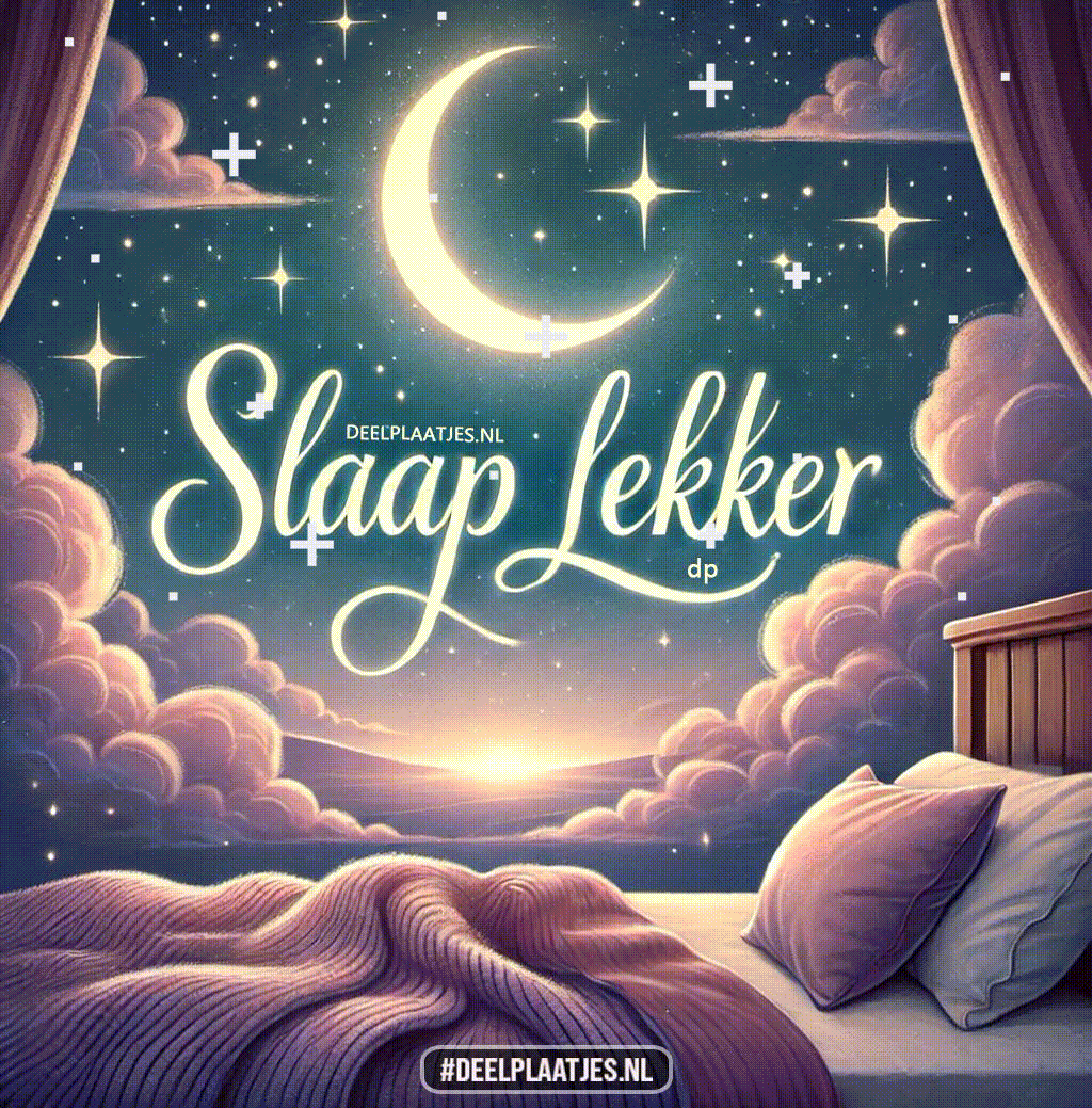 Gifplaatje Slaap lekker en tot morgen! laat de maan en sterren over je ...