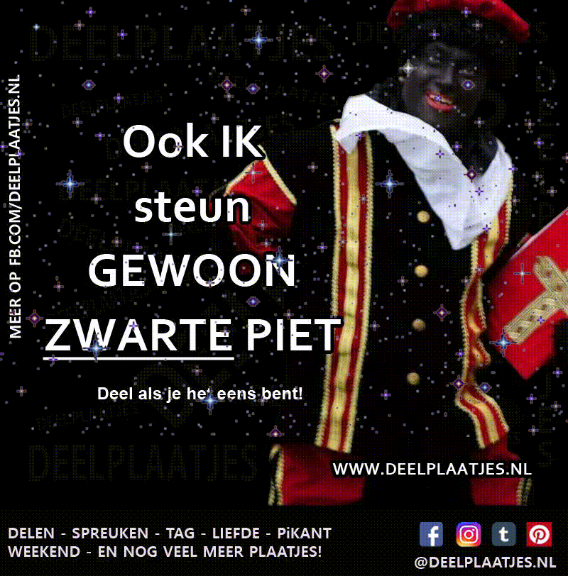 Gifplaatje Steun de echte zwarte piet - plaatjes delen met WhatsApp of ...