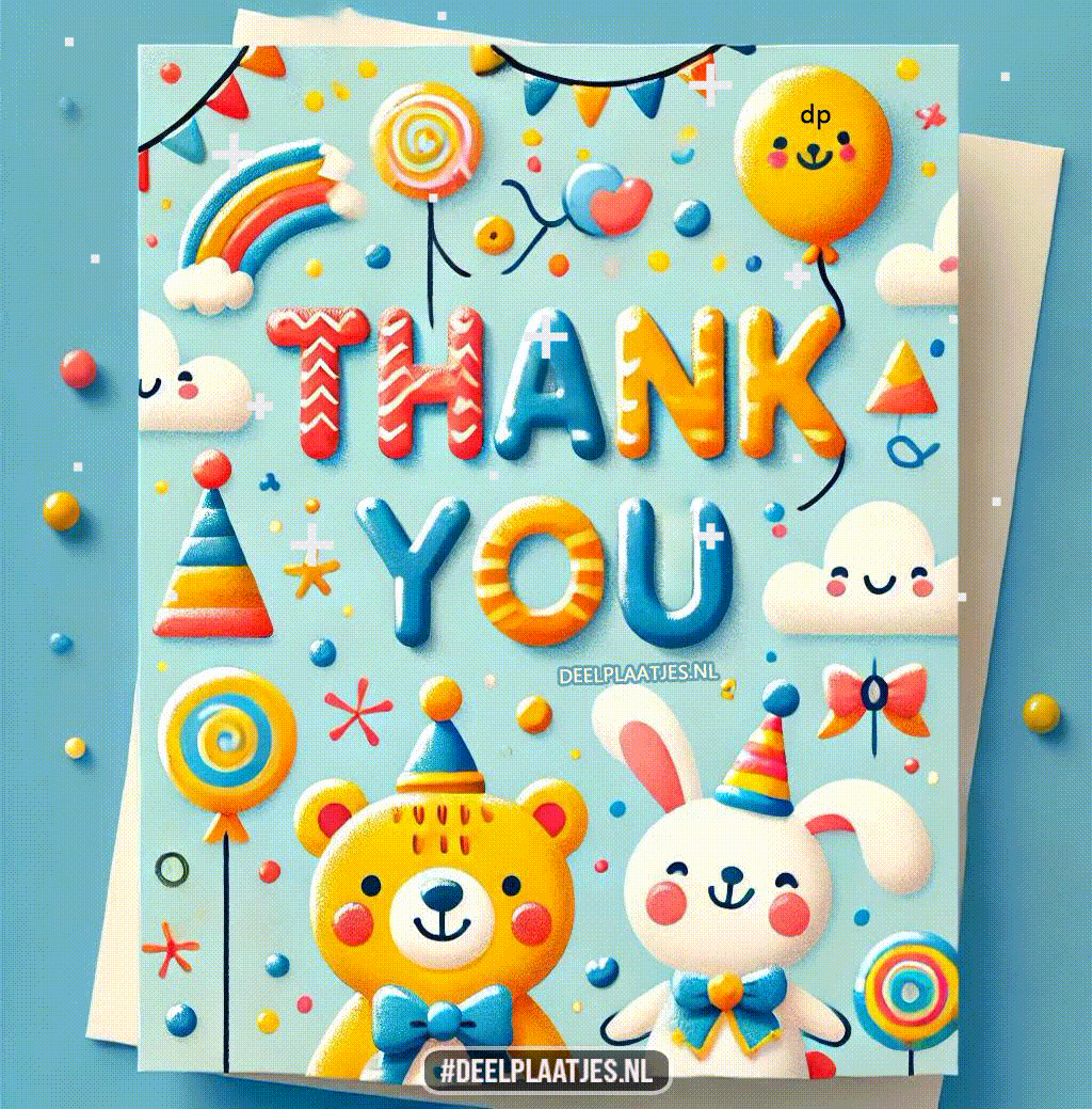 Gifplaatje Thank you een vrolijk bedankkaartje - plaatjes delen met ...