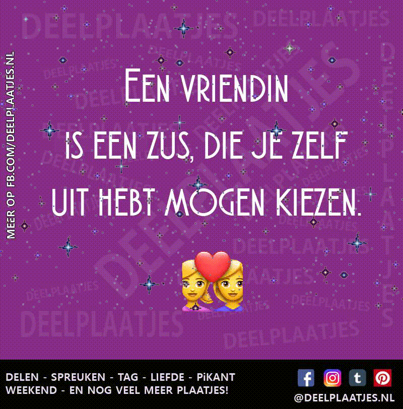 Gifplaatje Vriendin is mijn zus - plaatjes delen met Whatsapp of social ...